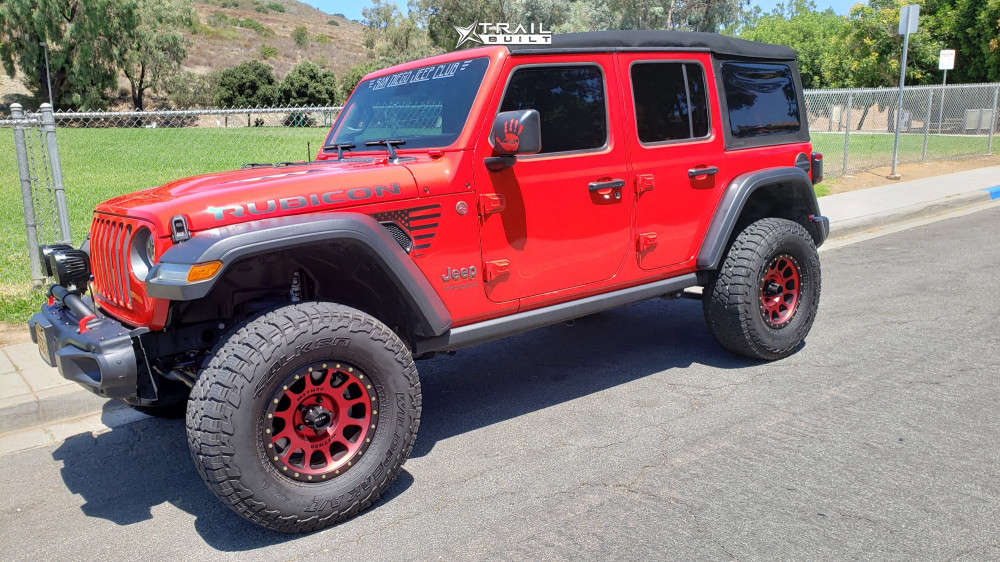 Red Jeep Wrangler Unlimited Lifted