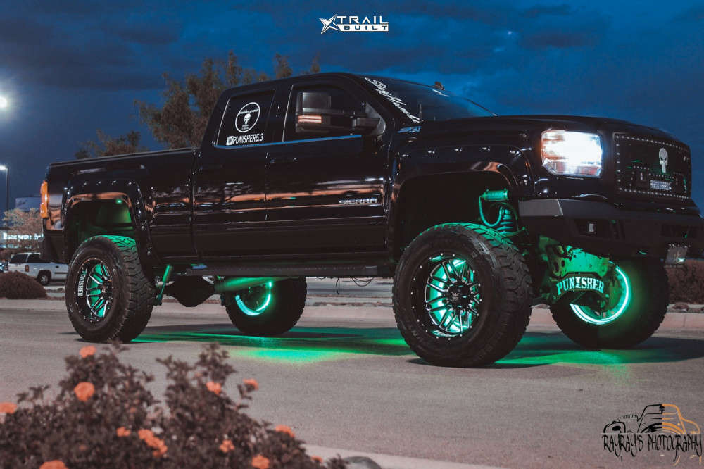 2014 GMC Sierra 1500 Wheel Offset Aggressive > 1" Outside Fender Suspension Lift 8" | 1258819 ...