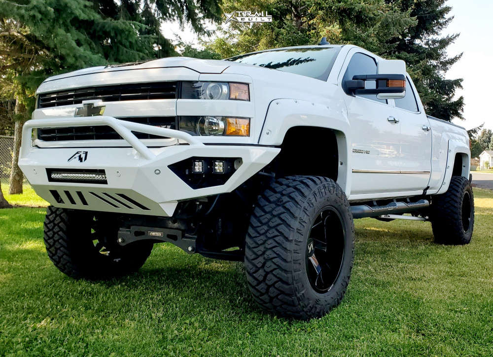 2017 Chevrolet Silverado 2500 HD Wheel Offset Aggressive > 1" Outside Fender Suspension Lift 6 ...