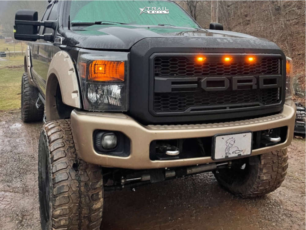 2014 Ford F-250 Super Duty Wheel Offset Aggressive > 1" Outside Fender Suspension Lift 9 ...