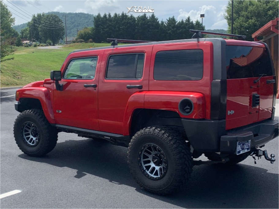 2009 Hummer H3 Wheel Offset Aggressive > 1" Outside Fender Leveling Kit ...